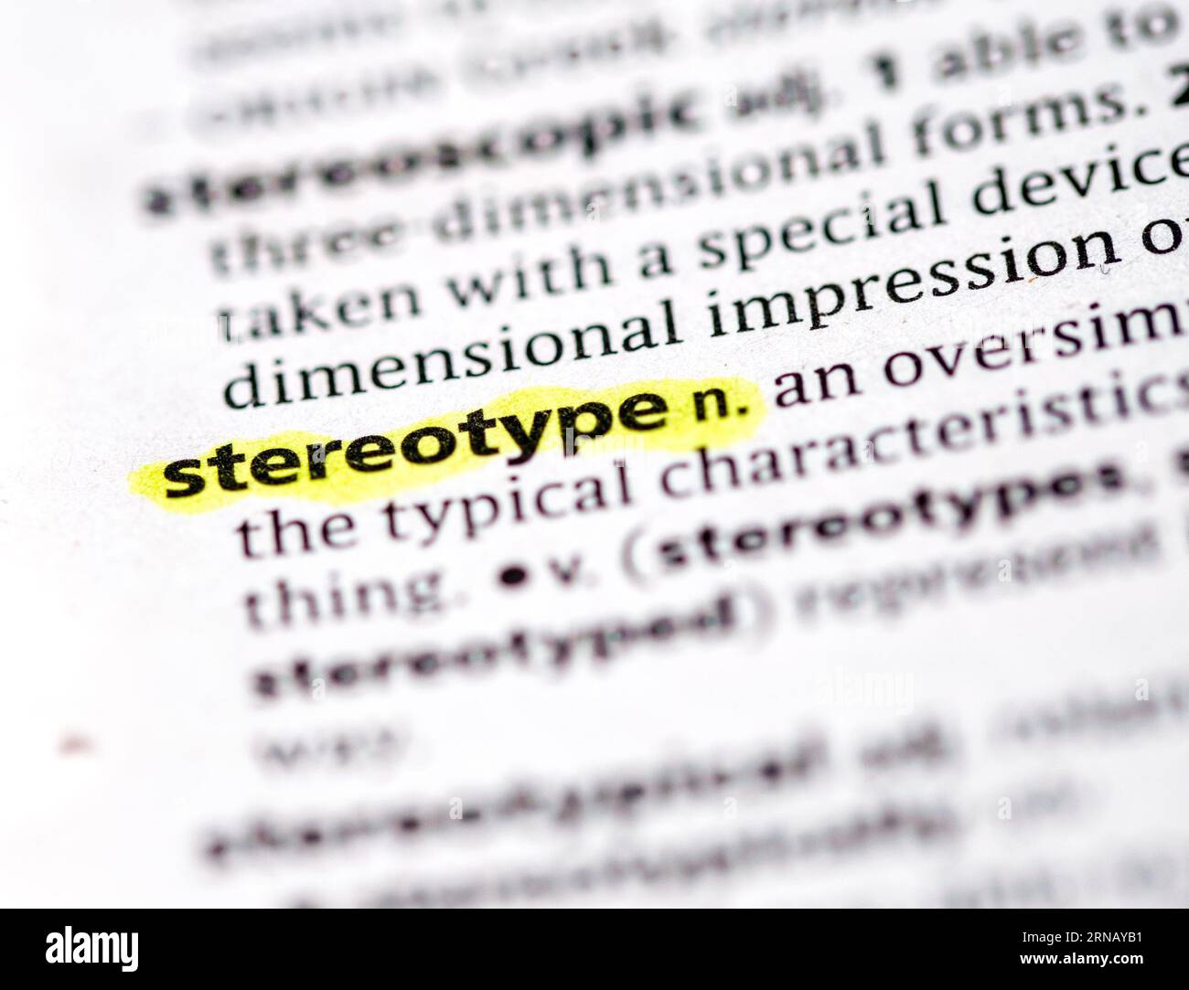 The words stereotype hi-res stock photography and images - Alamy