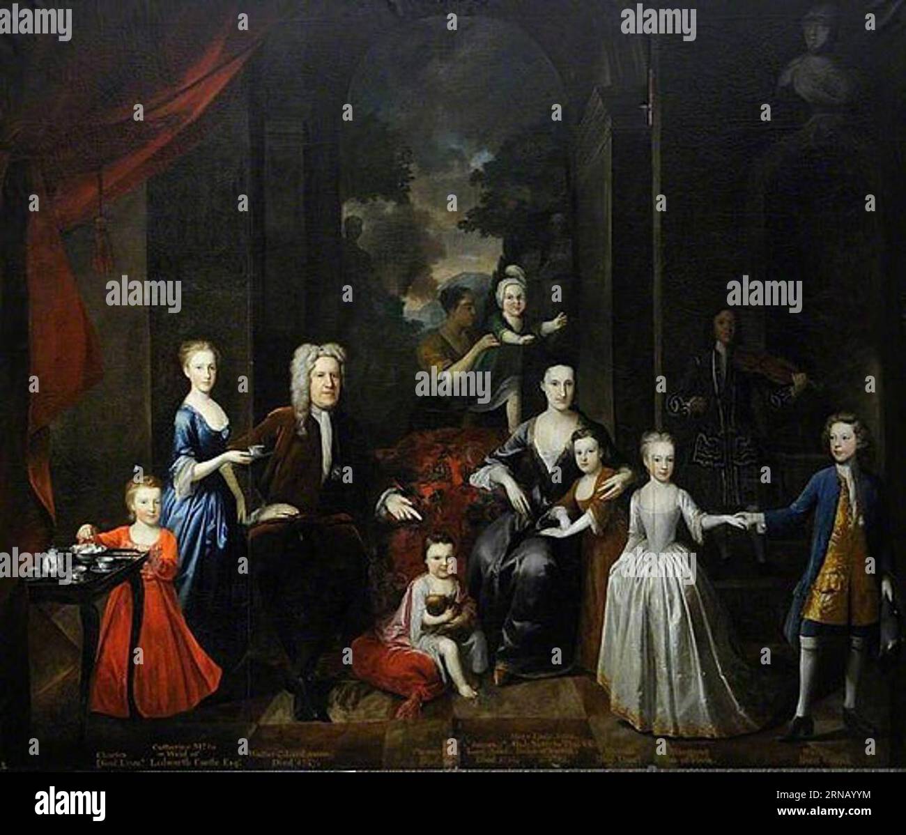 Walter Aston, 4th Lord Aston, His Wife Mary and Their Seven Children ...