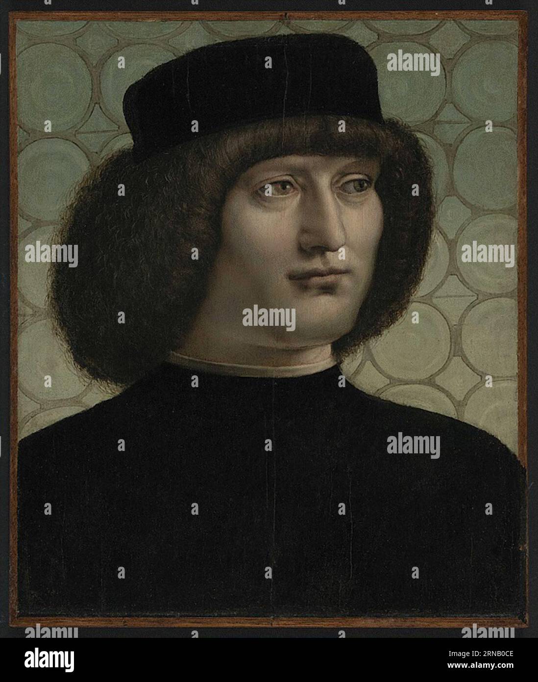 Portrait of a Young Man circa 1500 by Francesco Napoletano Stock Photo ...