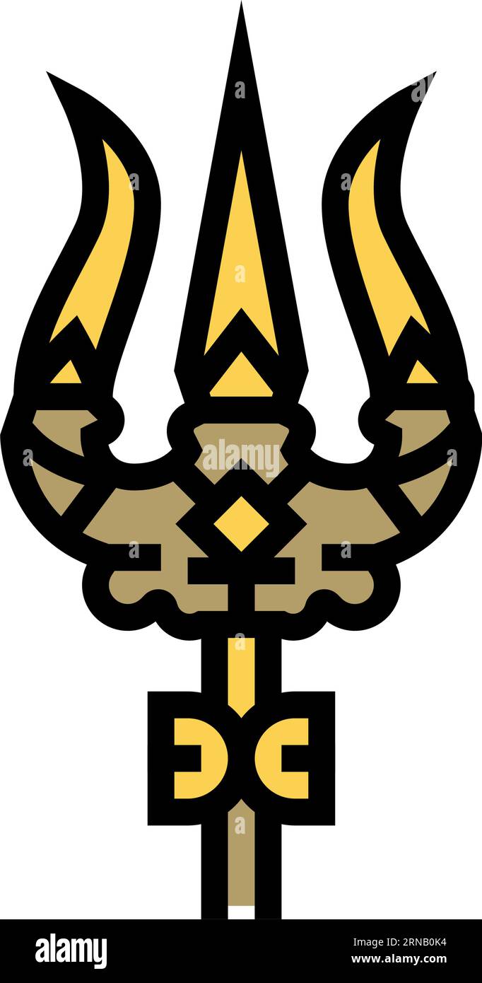 Vetor De Simbolo Trishul Shiva Deity Ornaments Tripund With Trishul