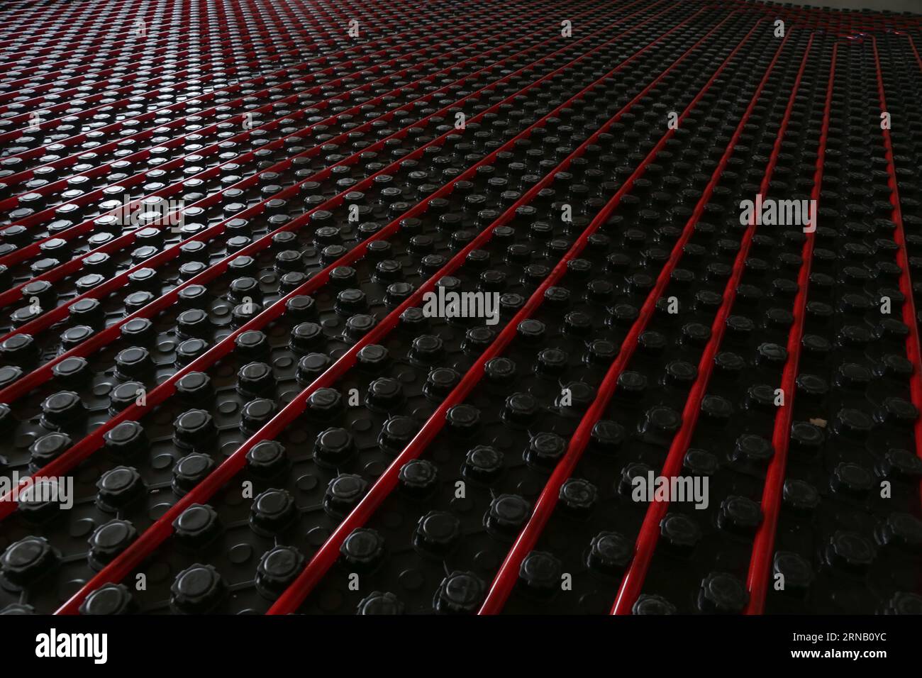 Water underfloor heating systems installation, work in progress on ...