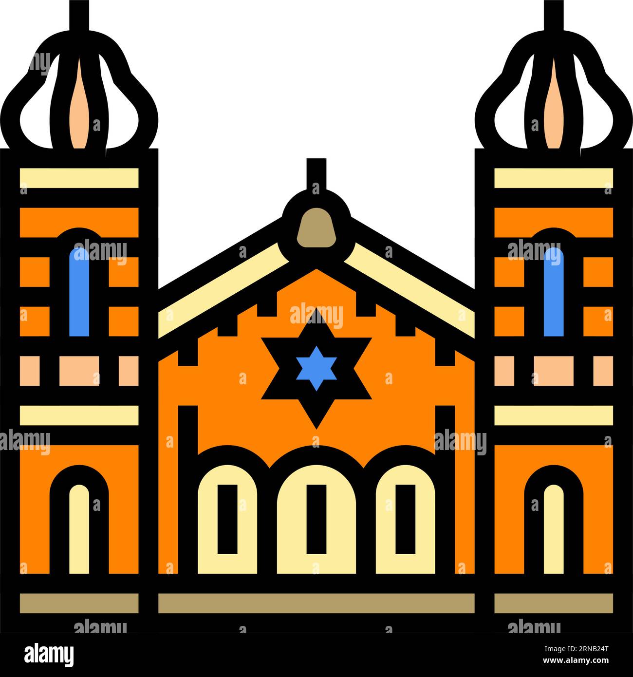 synagogue building jewish color icon vector illustration Stock Vector ...