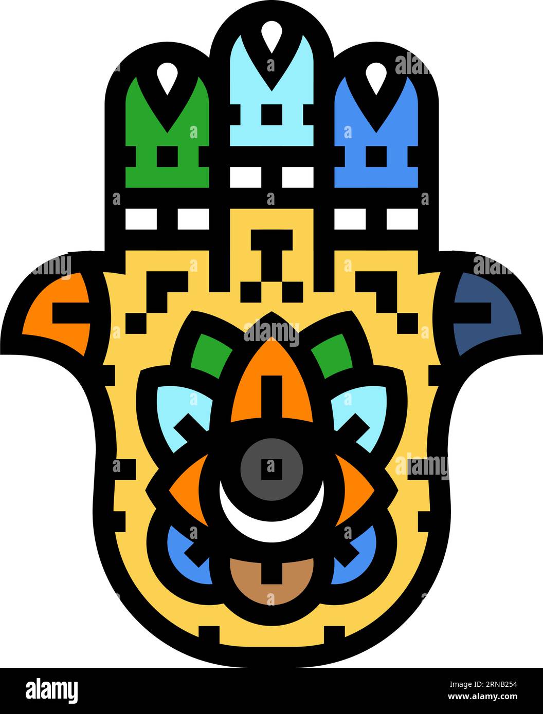 hamsa hand islam muslim color icon vector illustration Stock Vector ...