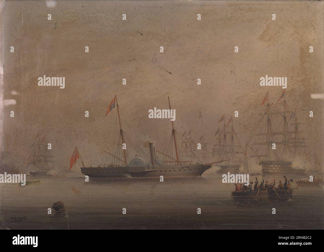 The Royal Yacht in Plymouth Sound, 30 August 1843 1843 by Nicholas ...