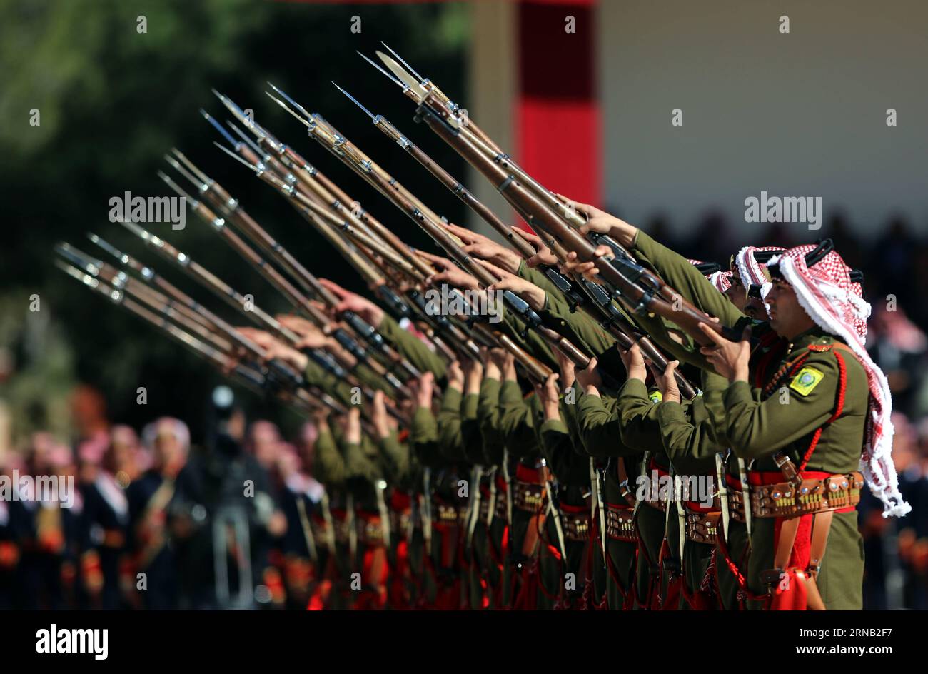 (160215) -- AMMAN, Feb. 15, 2016 -- Jordanian honour guards perform ...