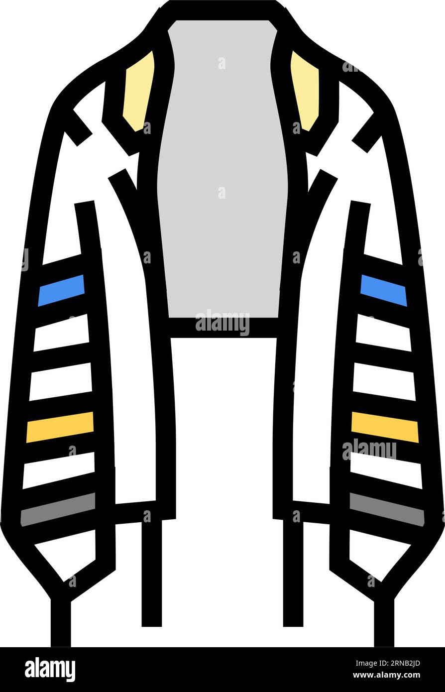 tallit prayer shawl color icon vector illustration Stock Vector Image ...