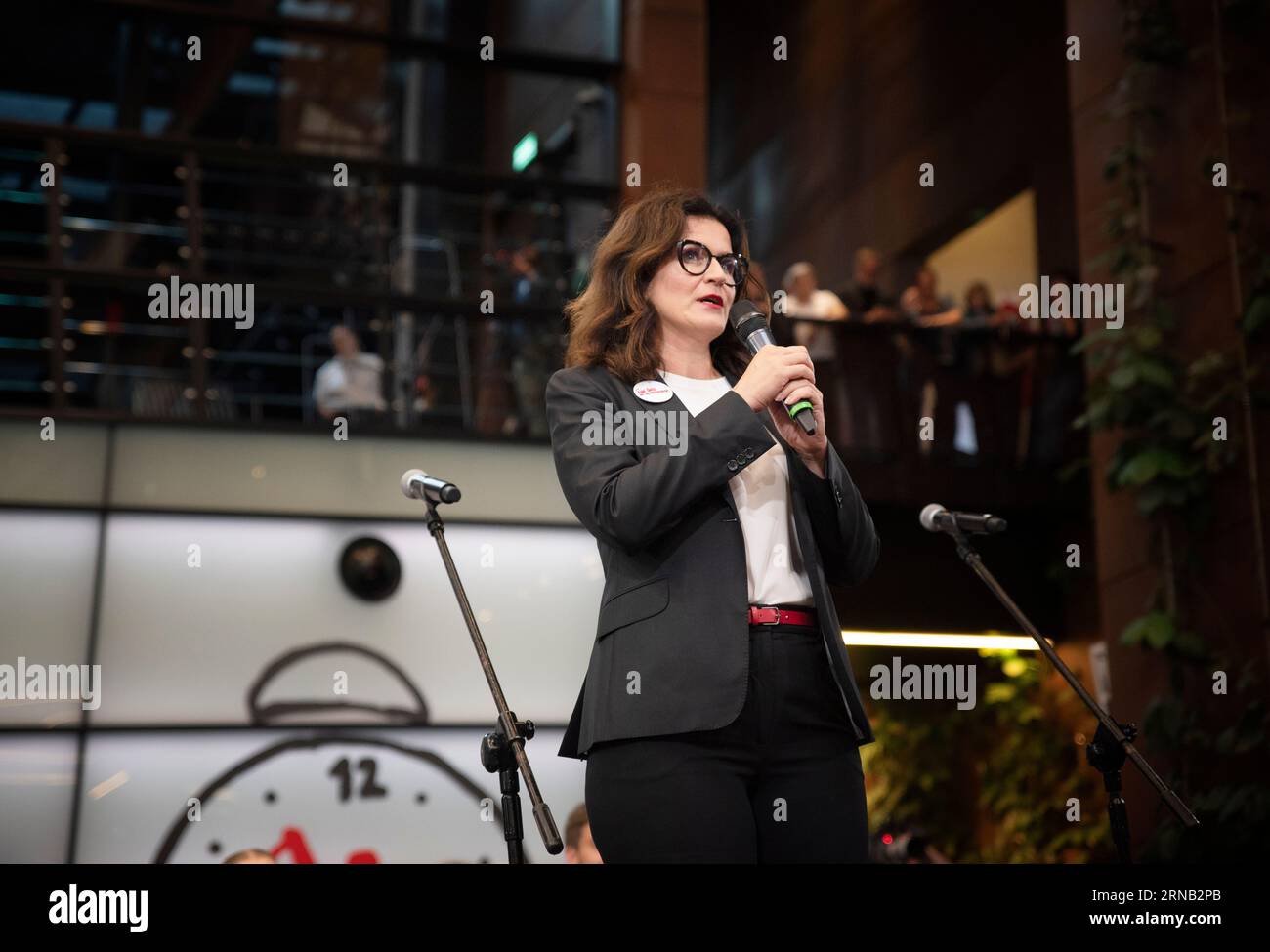 Mayor of Gdansk Aleksandra Dulkiewicz speaks during a rally in Gdansk ...