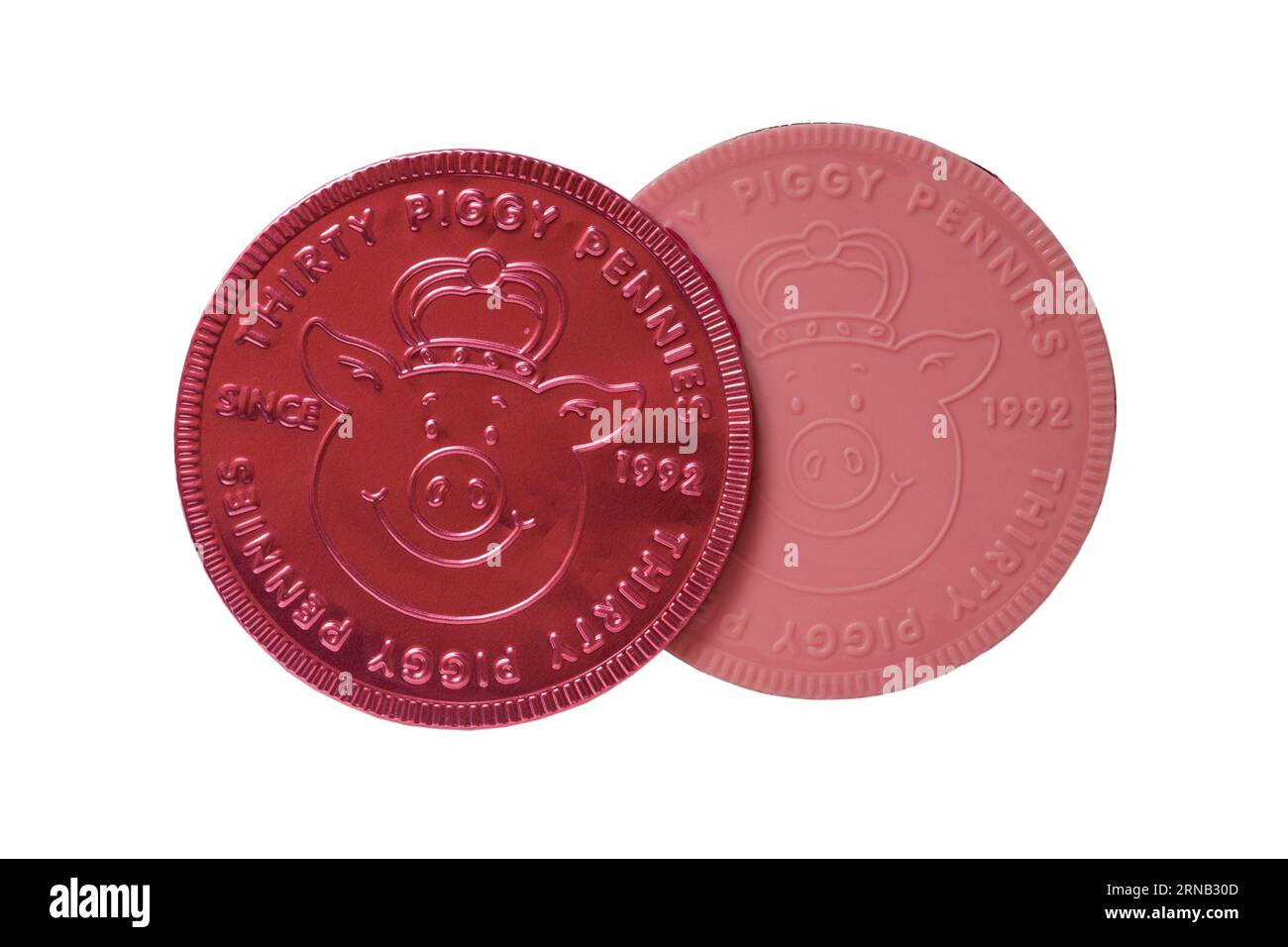 large Thirty Piggy Pennies since 1992 removed from foil Percy Pig fruit ...