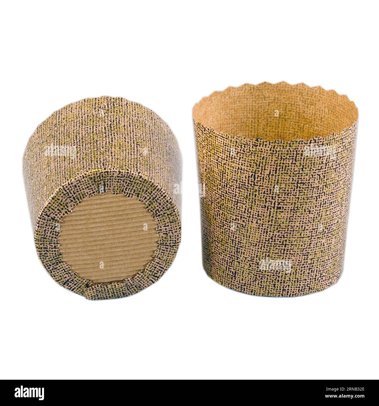 Panettone paper baking form isolated over white background Stock Photo ...