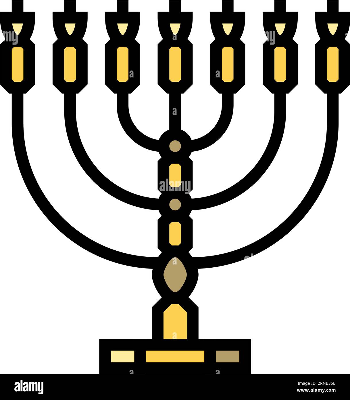 Menorah Jewish Color Icon Vector Illustration Stock Vector Image And Art