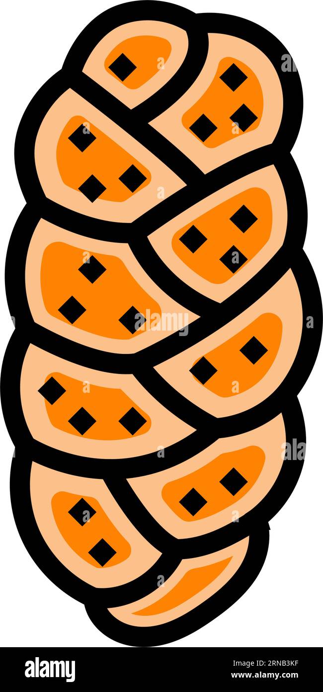 challah bread jewish color icon vector illustration Stock Vector Image ...