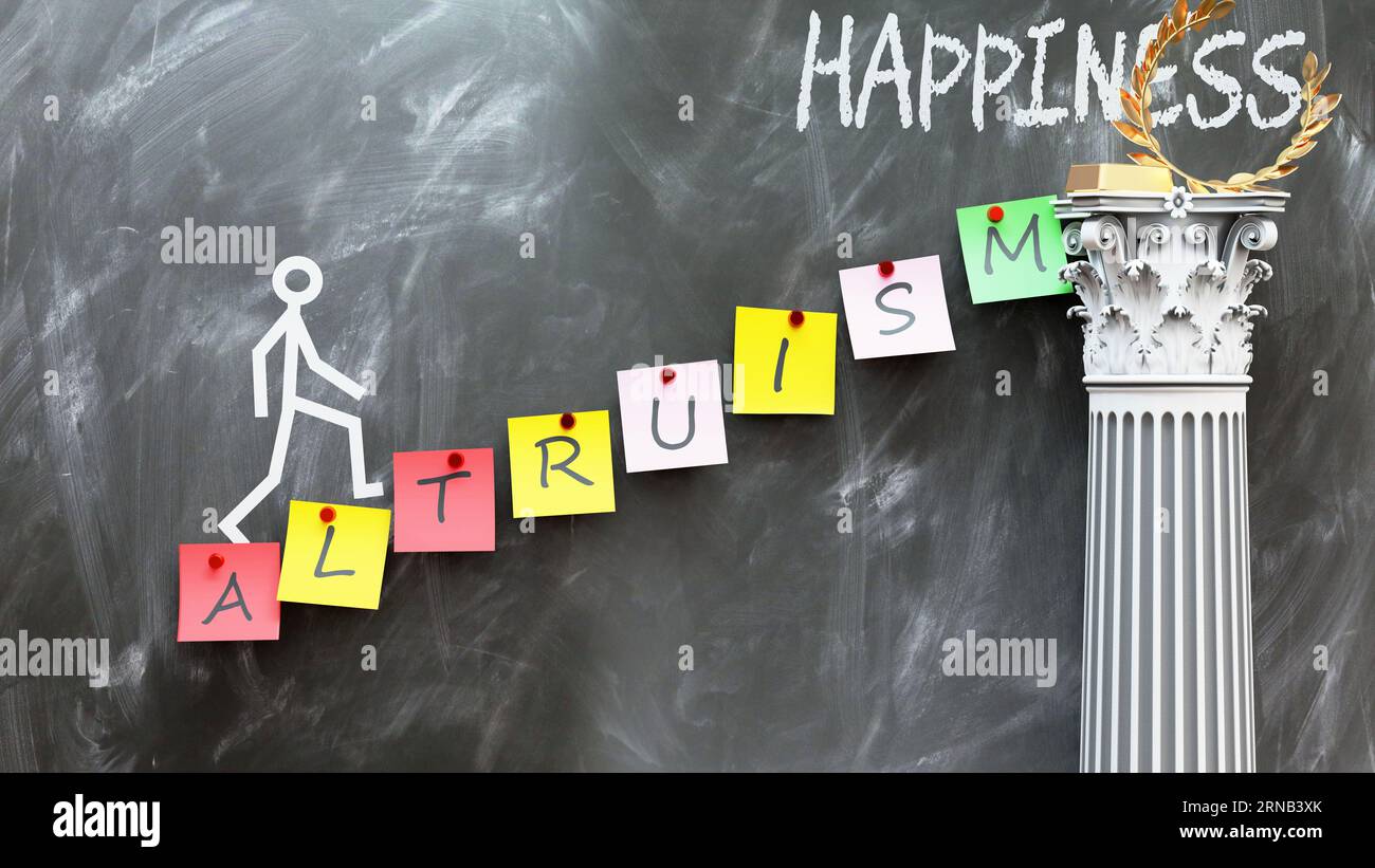 Altruism leads to Happiness - a metaphor showing how altruism makes the ...