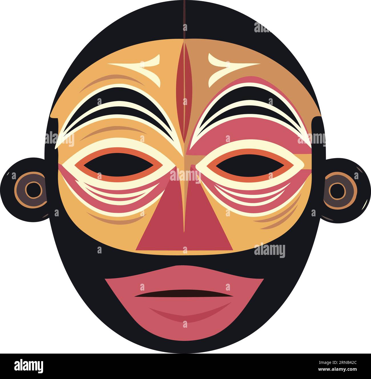 colorful african tribal mask minimalistic vector illustration Stock ...