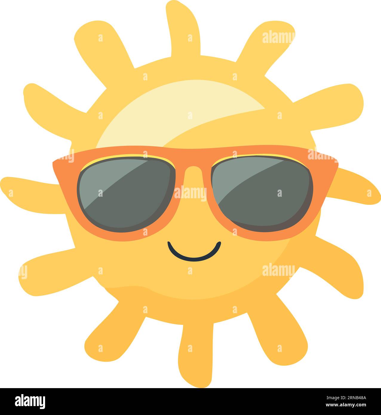 sun character wearing sunglasses minimalistic vector illustration Stock ...