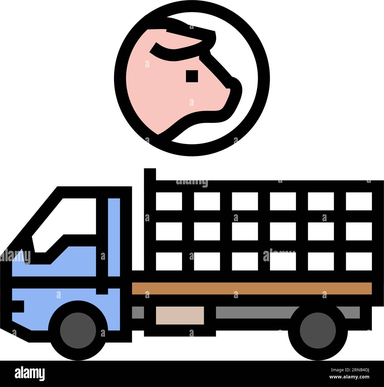 pig transport truck color icon vector illustration Stock Vector Image ...