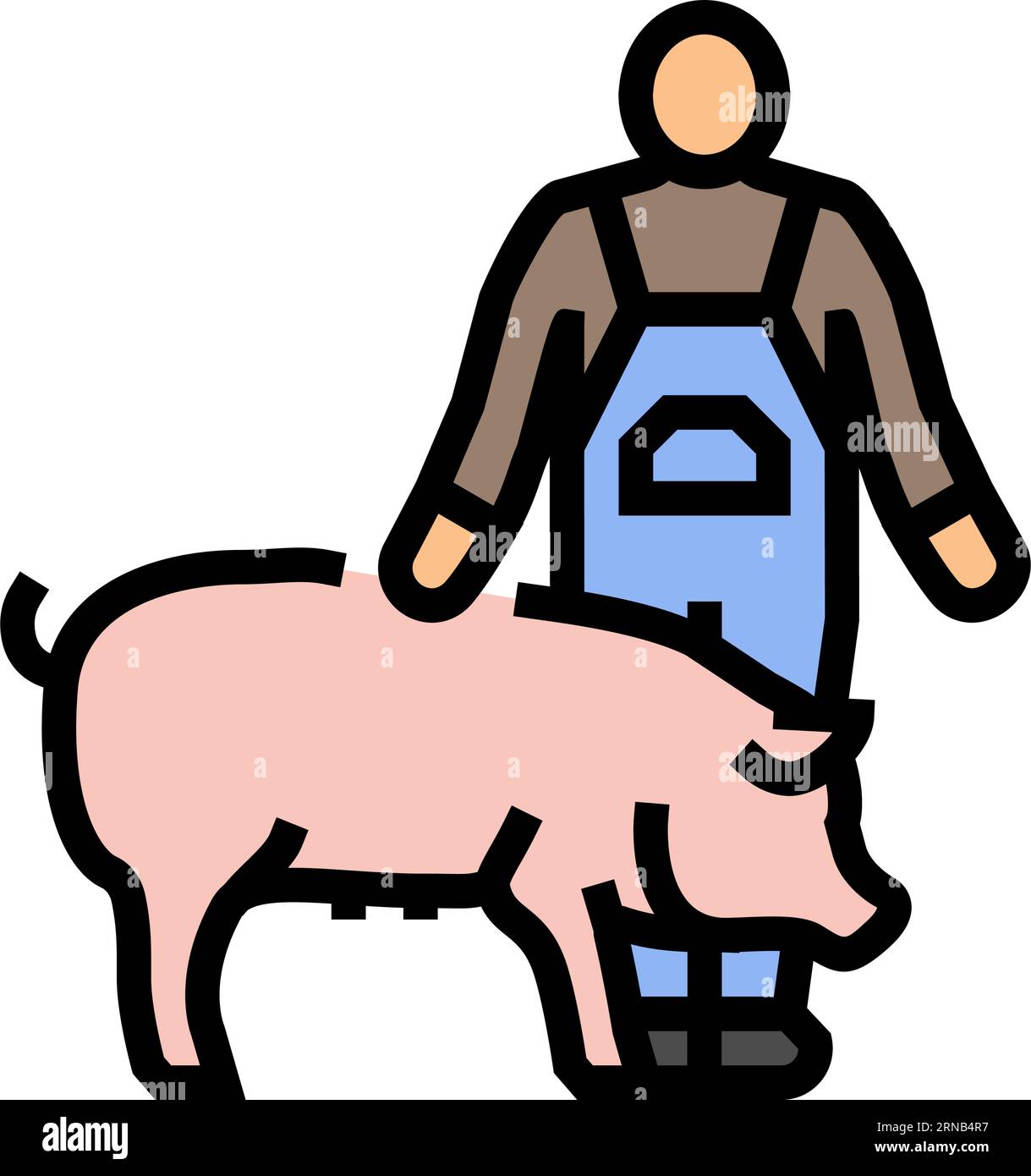 pig farmer animal color icon vector illustration Stock Vector Image ...