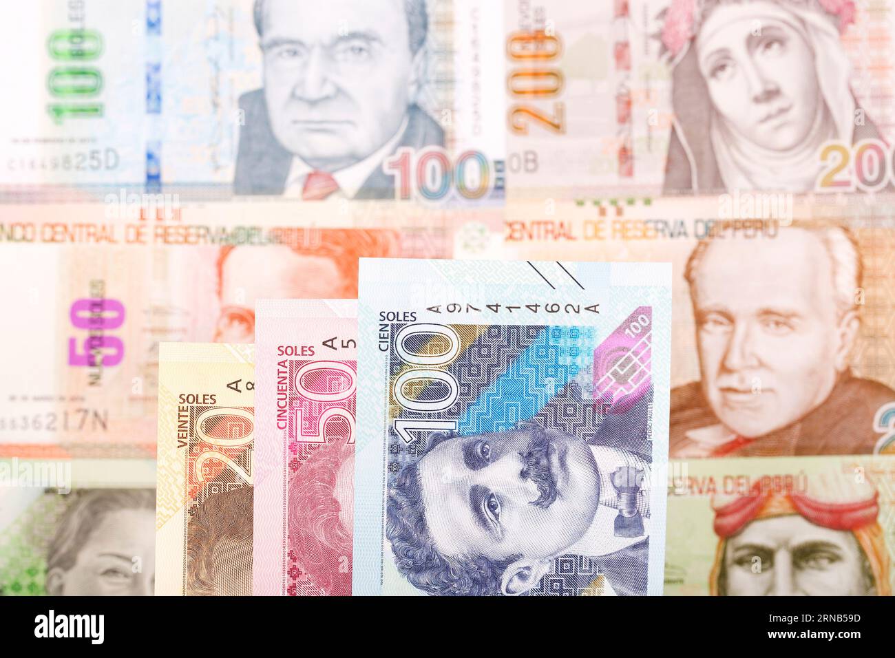 Peruvian money - sol a business background Stock Photo - Alamy