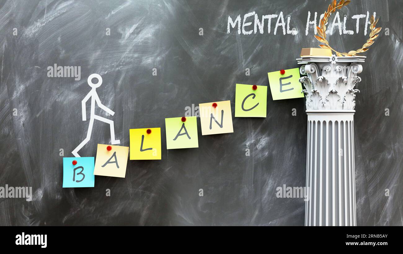 Balance leads to Mental health - a metaphor showing how balance makes ...