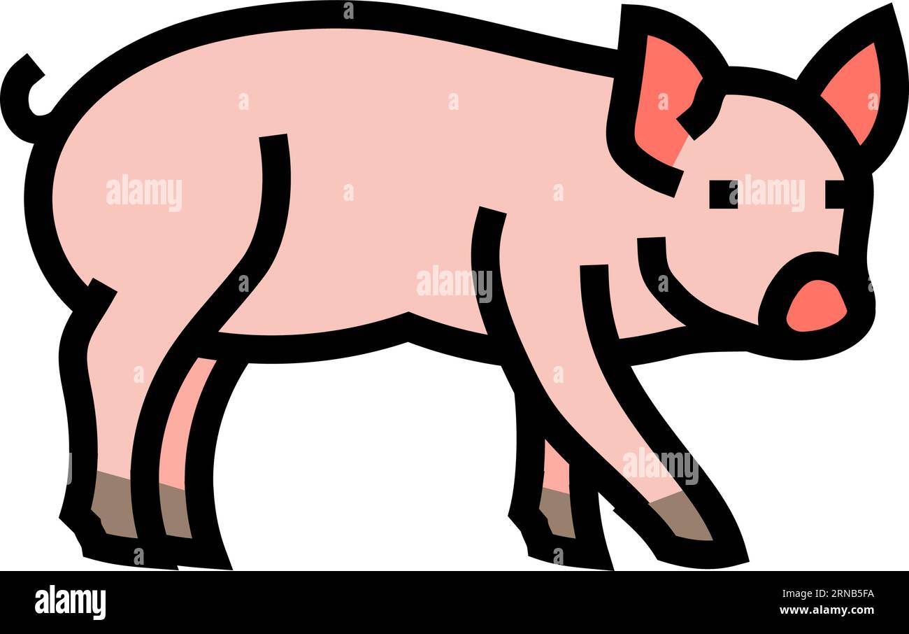 cute piglet pig farm color icon vector illustration Stock Vector Image ...