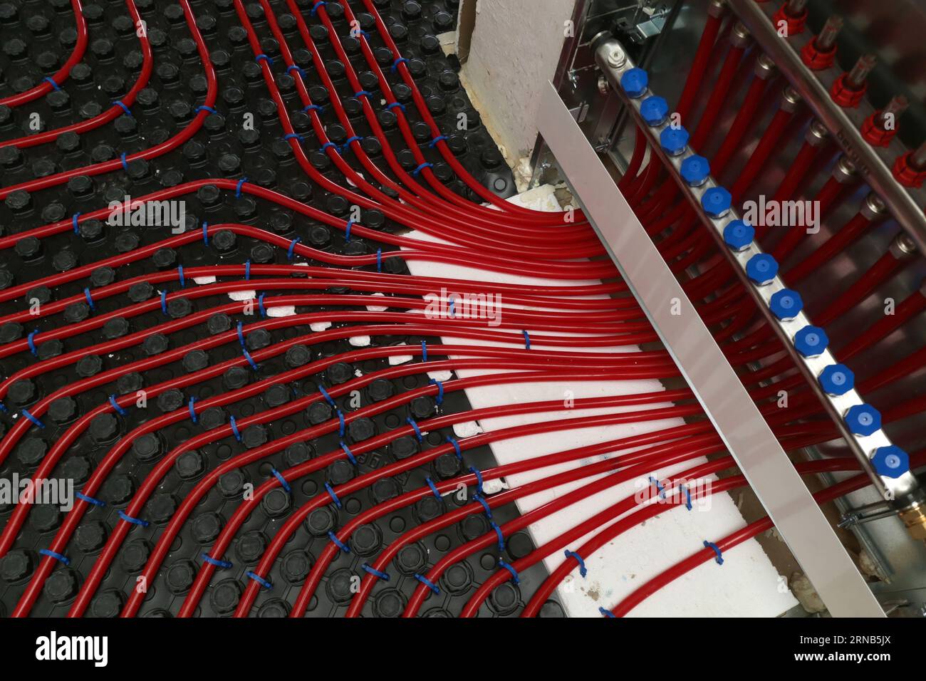 Main control manifold of house heating system, work in progress on ...