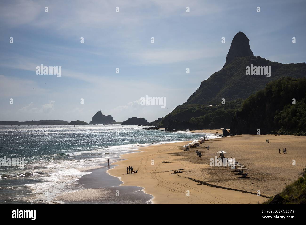 Morro do Pico as seen from Cacimba do Padre Beach, in Fernando de ...