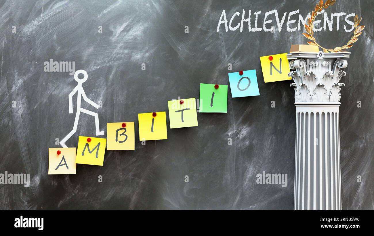 Ambition leads to Achievements - a metaphor showing how ambition makes ...