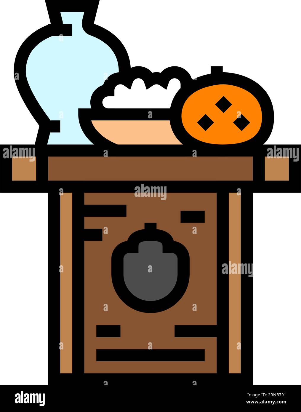 shinsen food offering shintoism color icon vector illustration Stock ...
