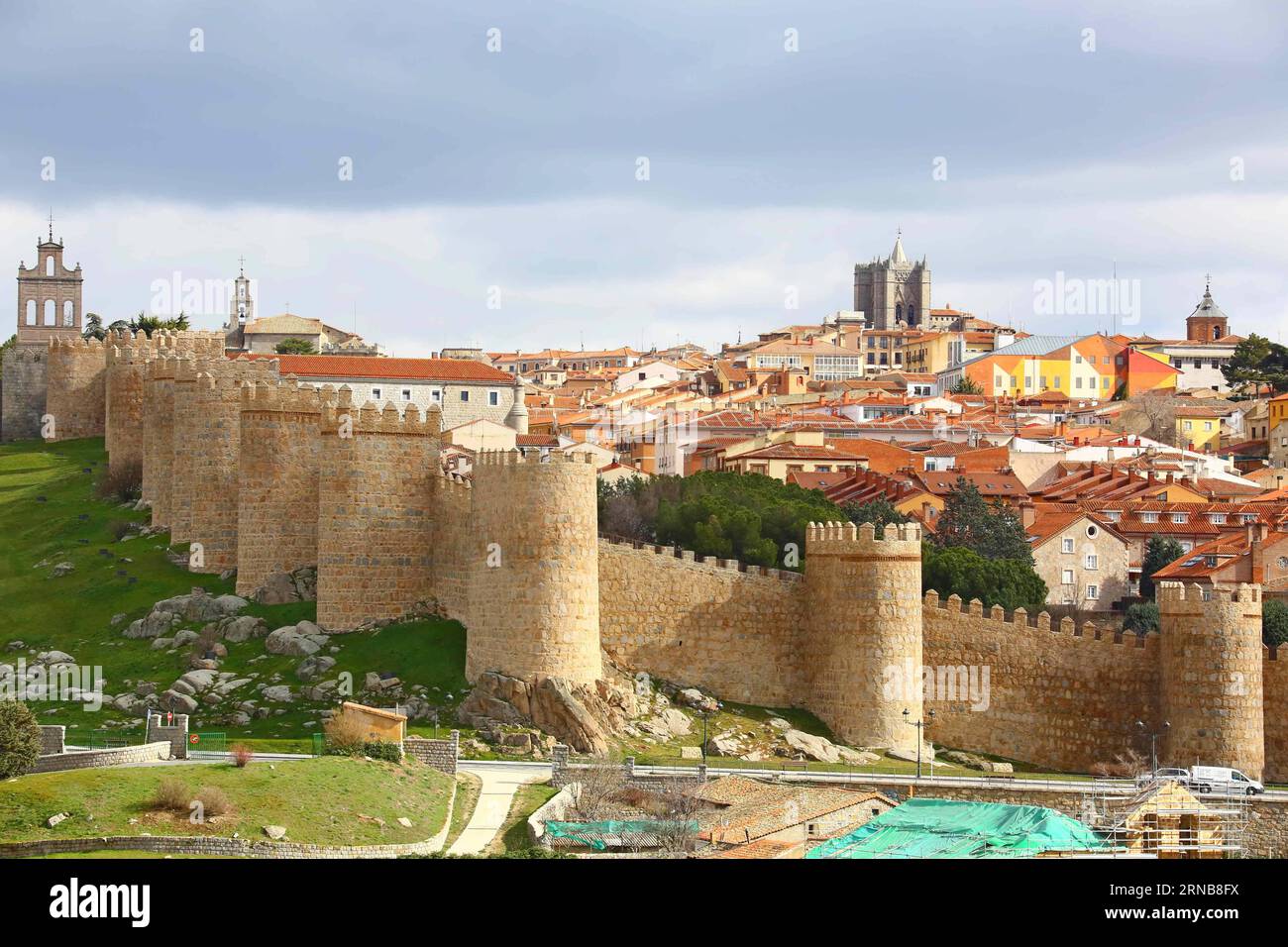 Photo taken on Feb. 16, 2016 shows the old town of Avila in Spain. The ...