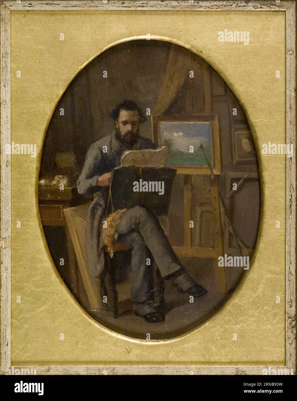 A Painter in his Studio. The Artist Himself (?) circa 1865 by David ...