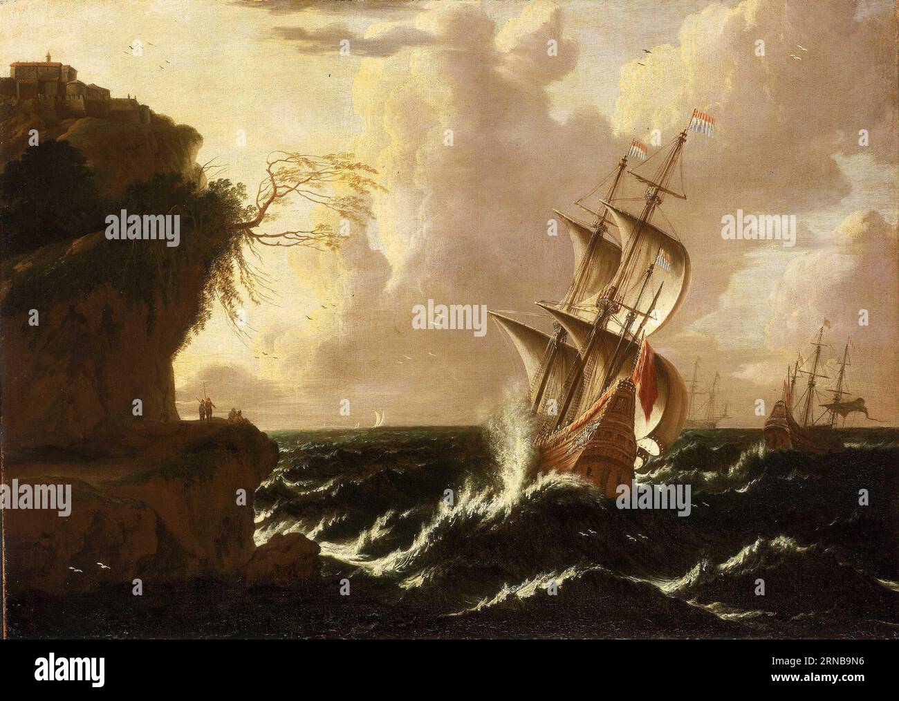 A Dutch Ship in a Storm mid-17th century by Matthieu van Plattenberg ...