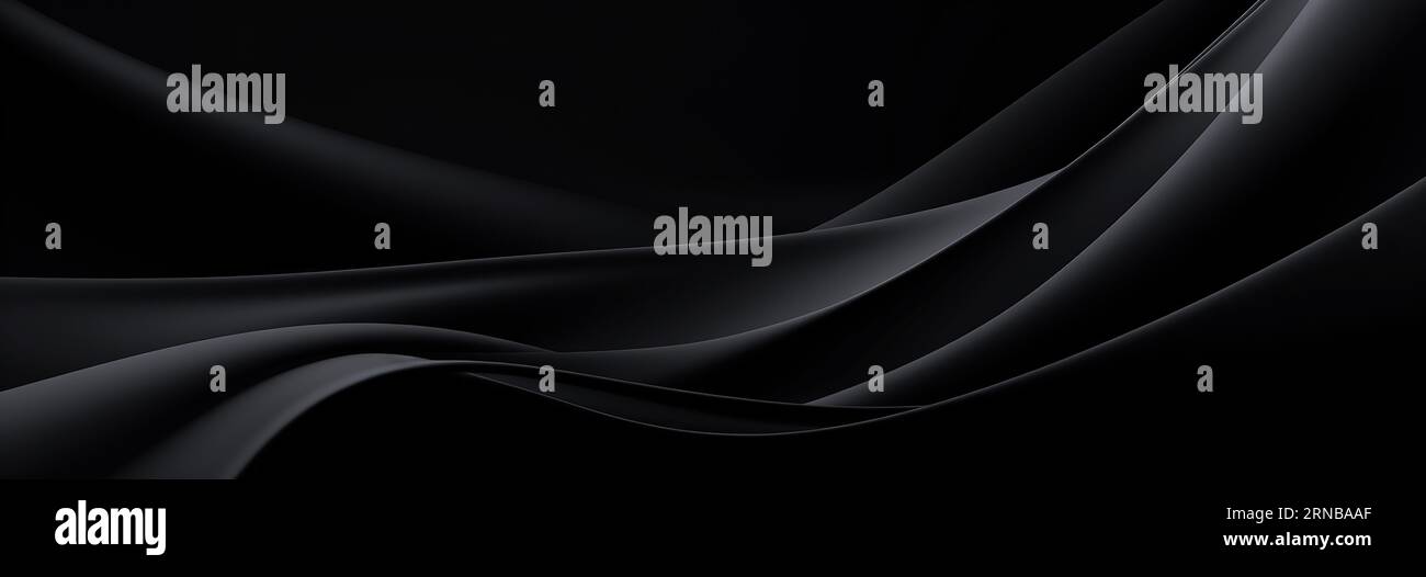 minimal black abstract header background with wavy pattern Stock Photo ...