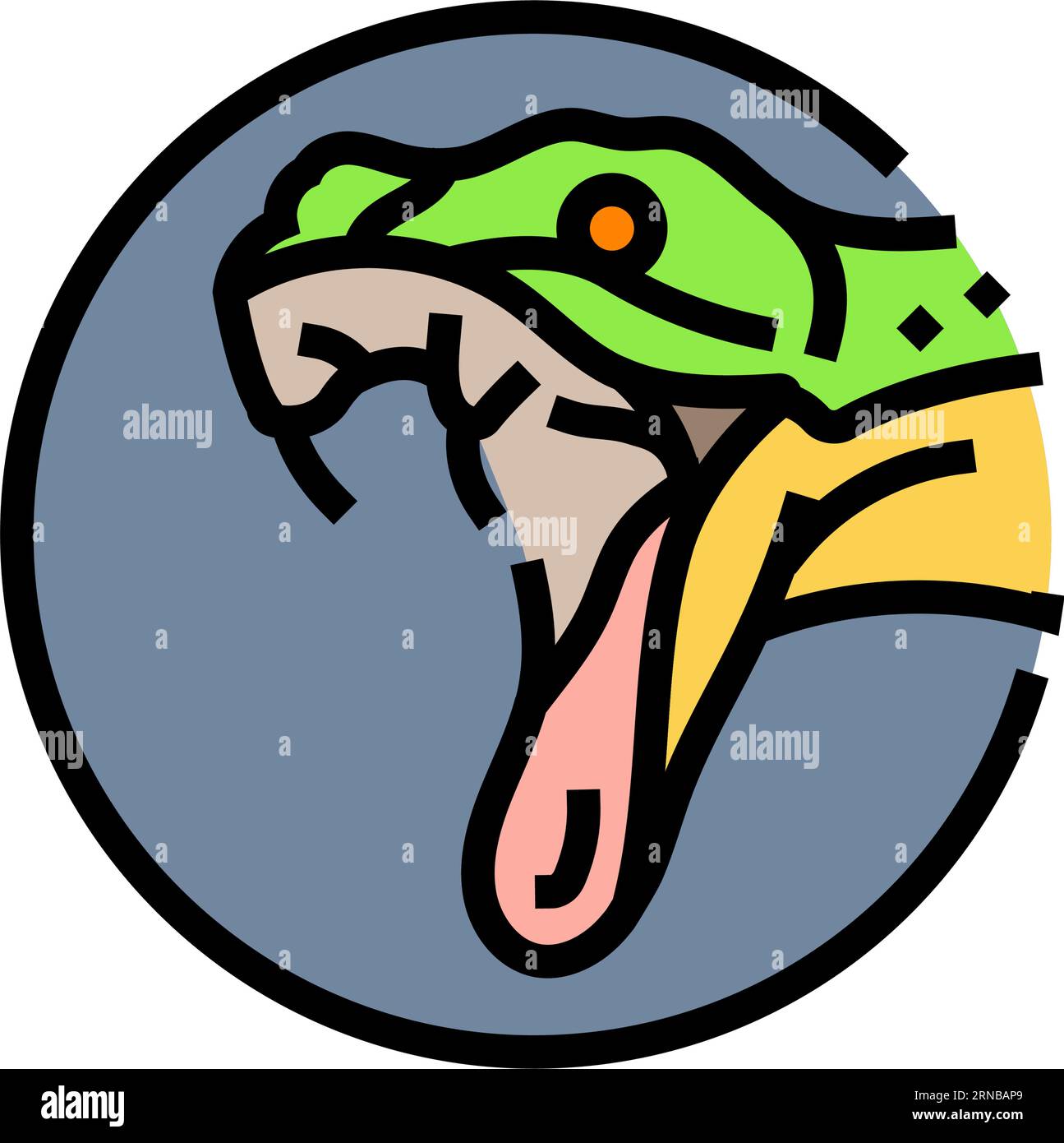 snake fangs animal color icon vector illustration Stock Vector Image ...