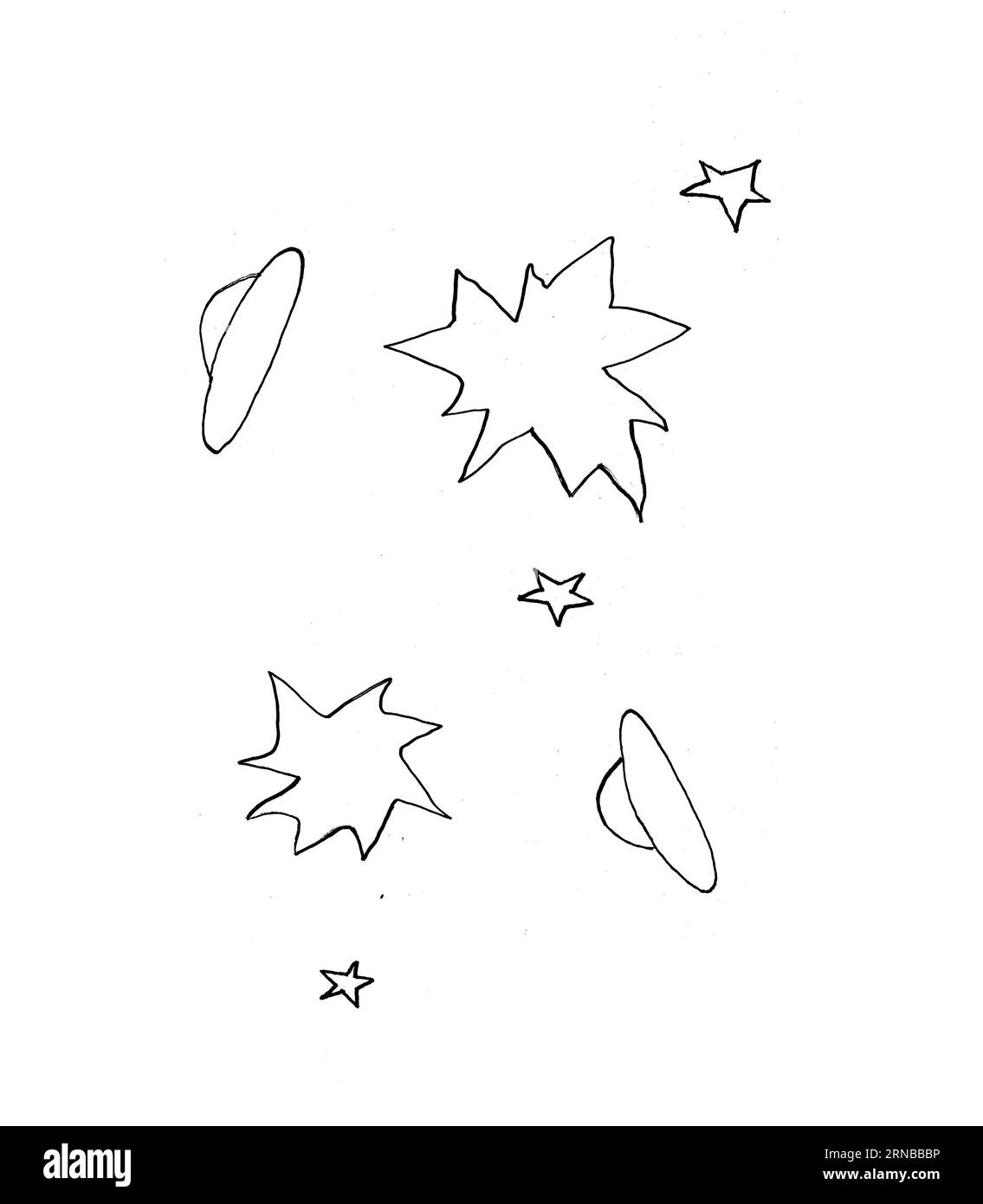 Moon space satellite drawn Cut Out Stock Images & Pictures - Alamy