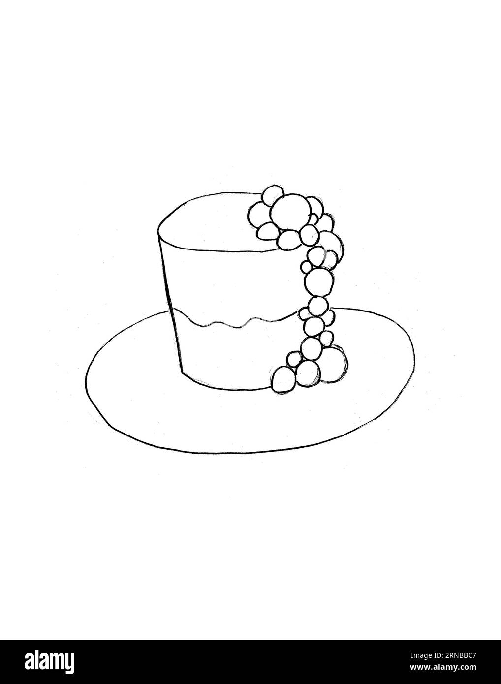 hand drawn cake with decorations Stock Photo - Alamy