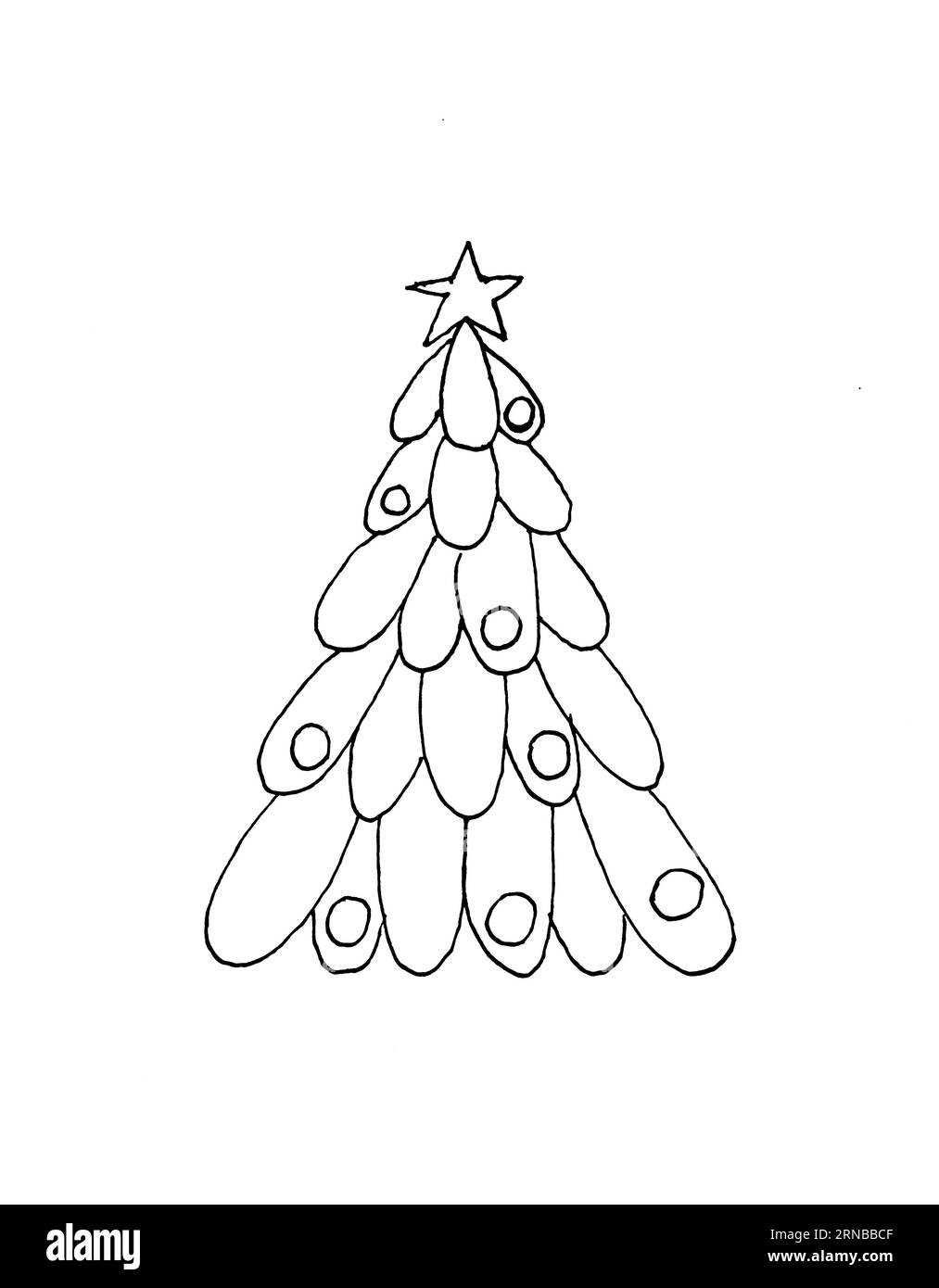 Green christmas tree silhouette isolated Black and White Stock Photos ...