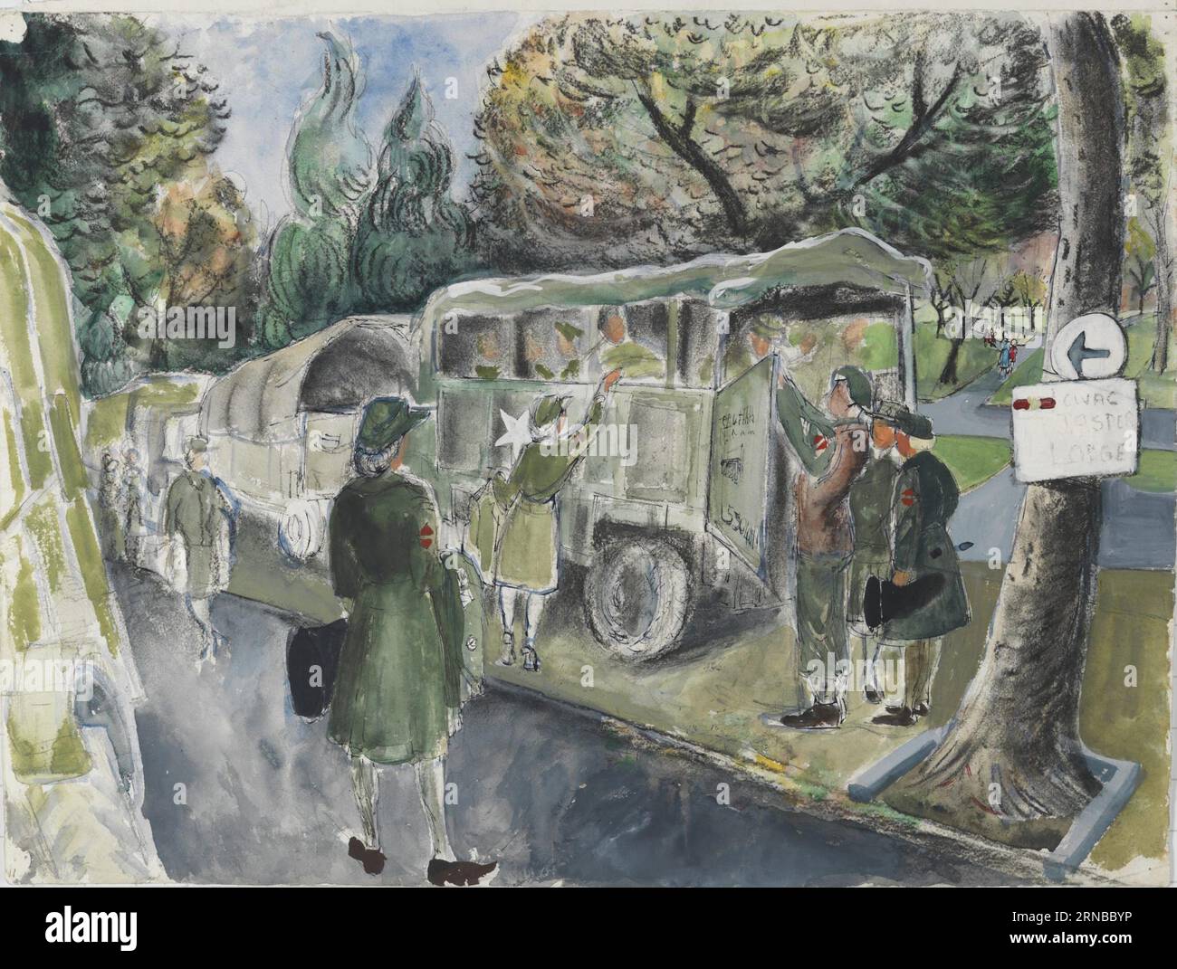 CANADIAN WOMEN'S ARMY CORPS BRASS BAND 1945 by Molly Bobak Stock Photo ...