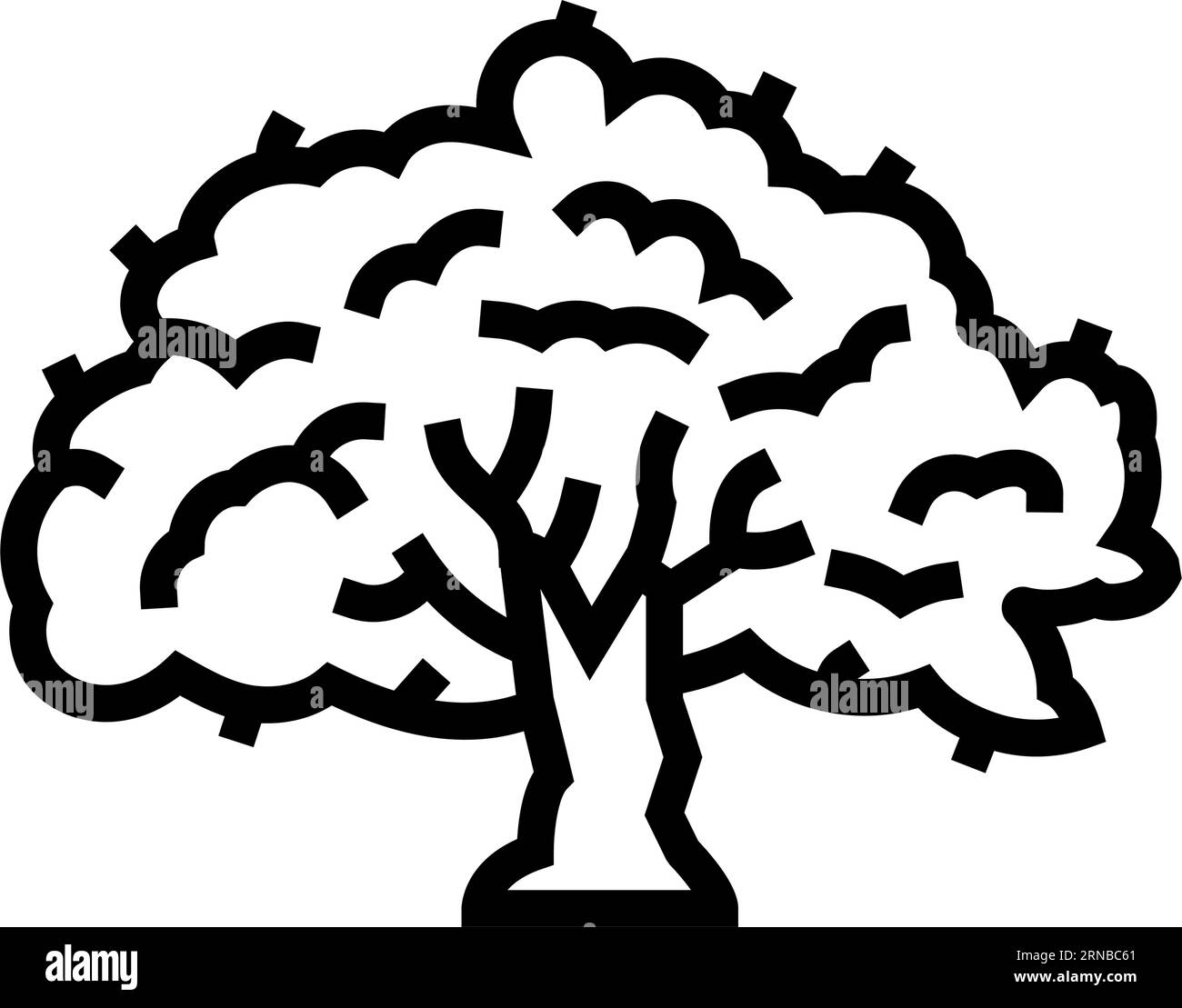 bodhi tree buddhism line icon vector illustration Stock Vector Image ...