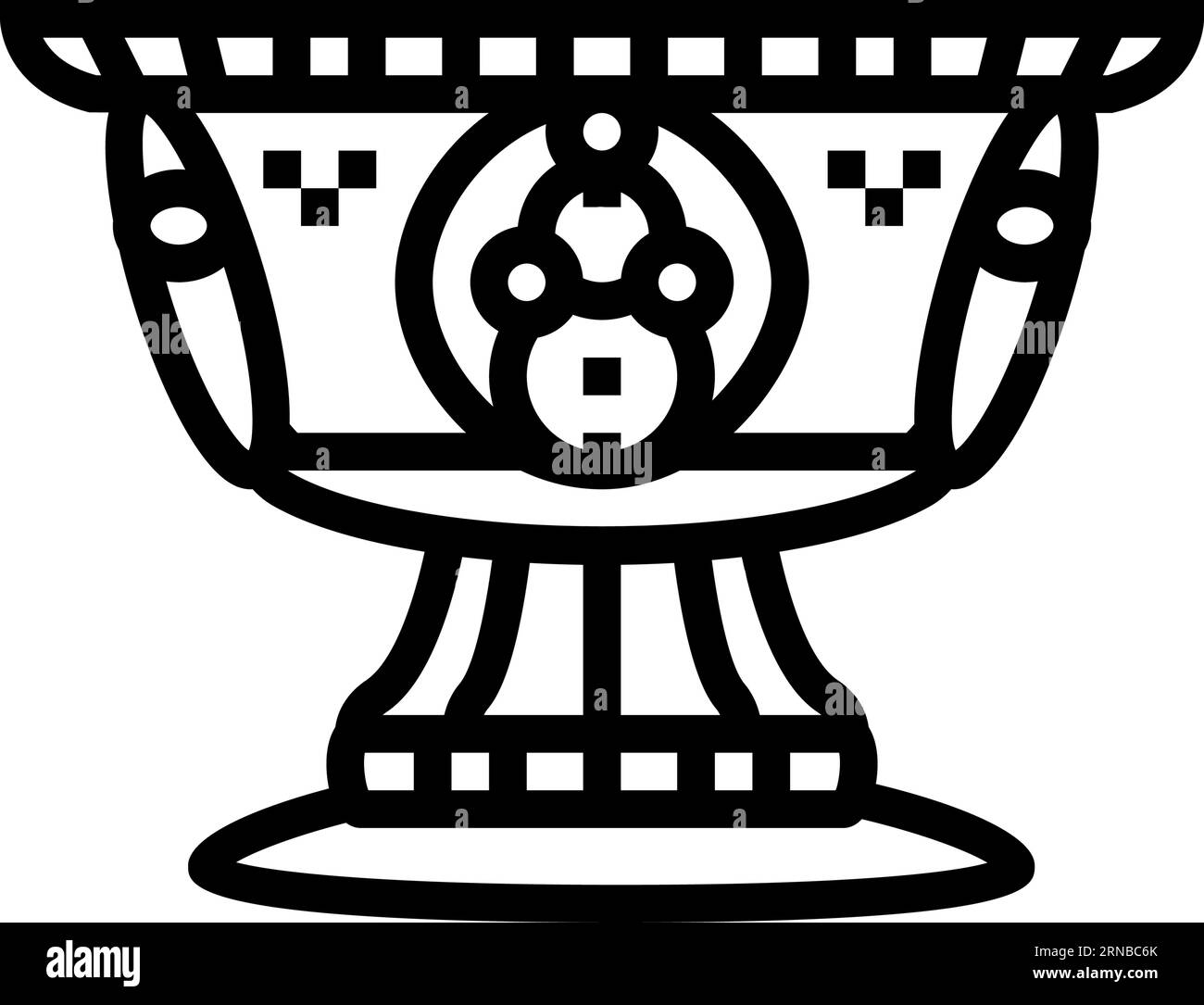 offering bowl buddhism line icon vector illustration Stock Vector Image ...