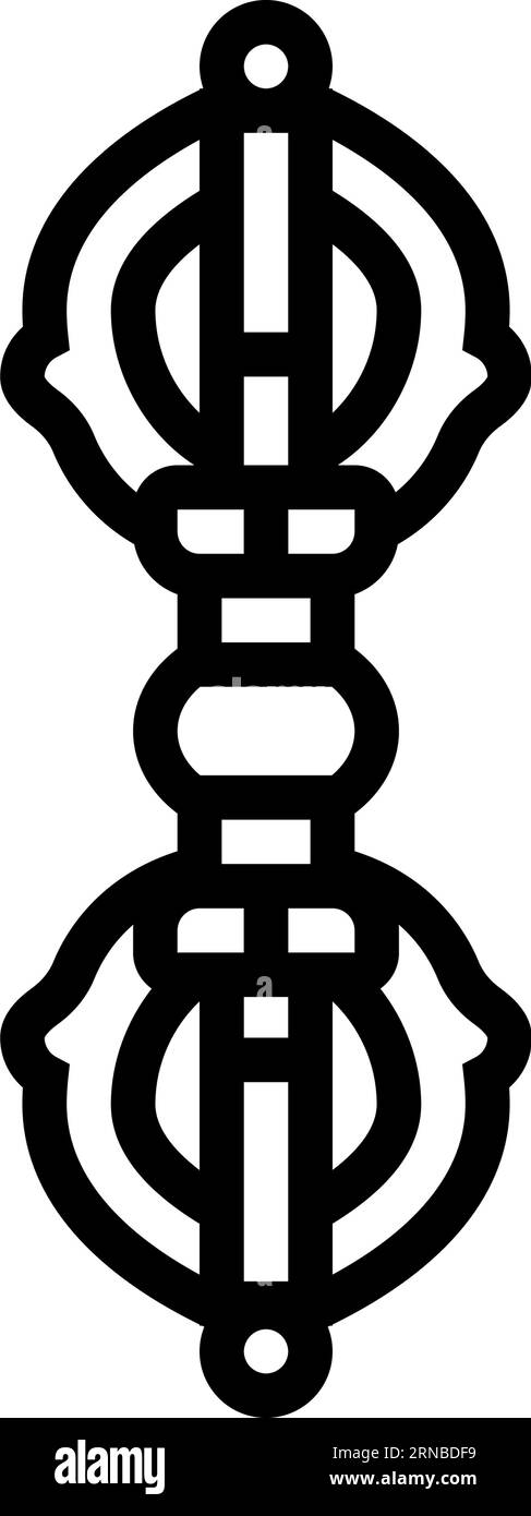 vajra dorje buddhism line icon vector illustration Stock Vector Image ...