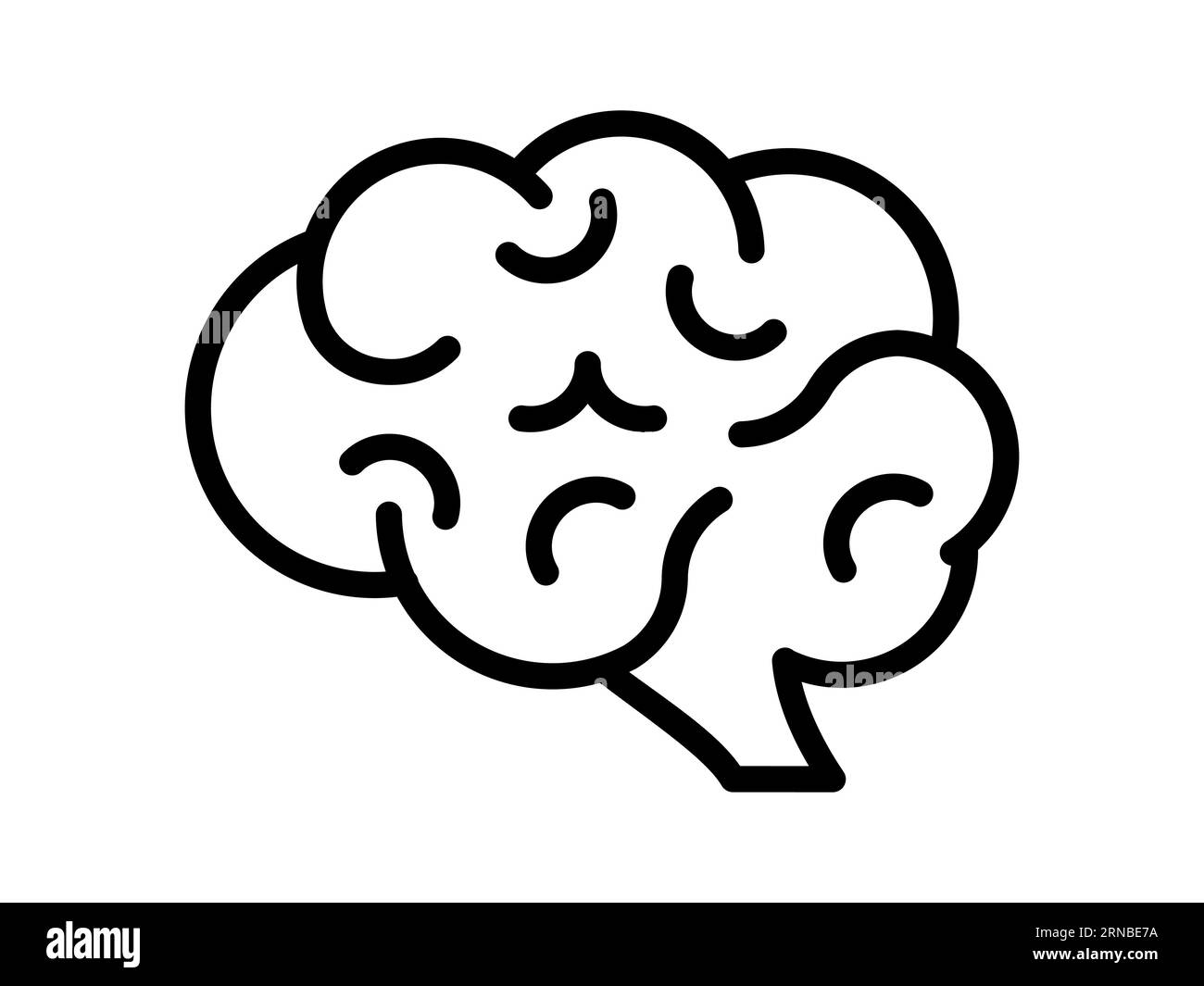 Brain line icon. Human brain graphic with stem and cerebellum ... Brain line icon. Human brain graphic with stem and cerebellum ...