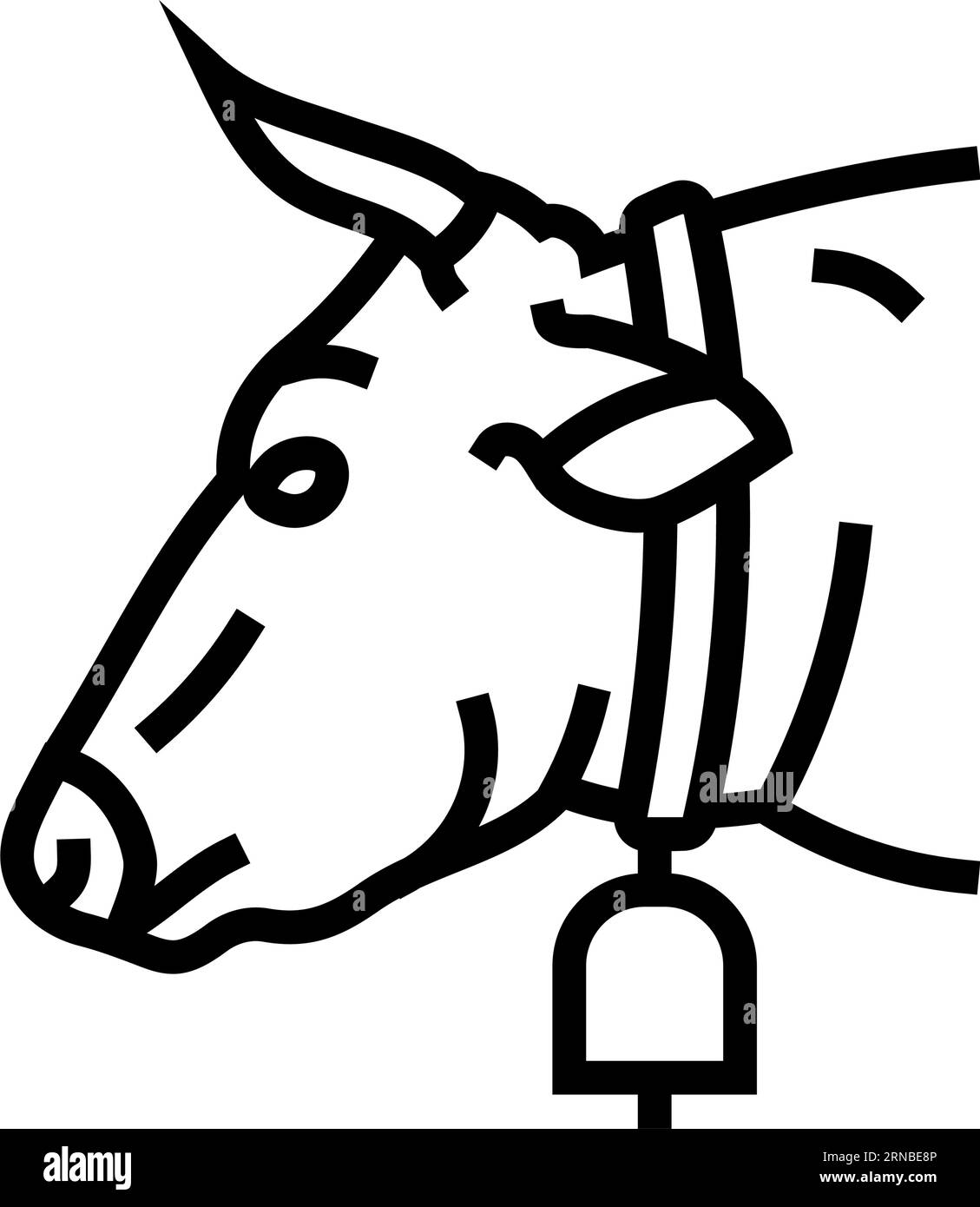 cow with bell line icon vector illustration Stock Vector Image & Art ...