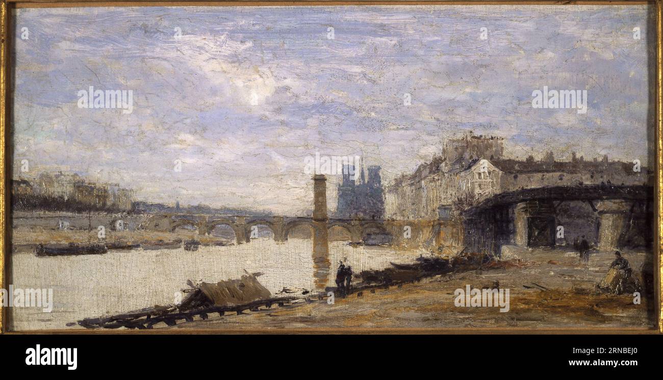 Le Pont de la Tournelle, l'Ile Saint-Louis et l'Estacade, vus de l'île ...