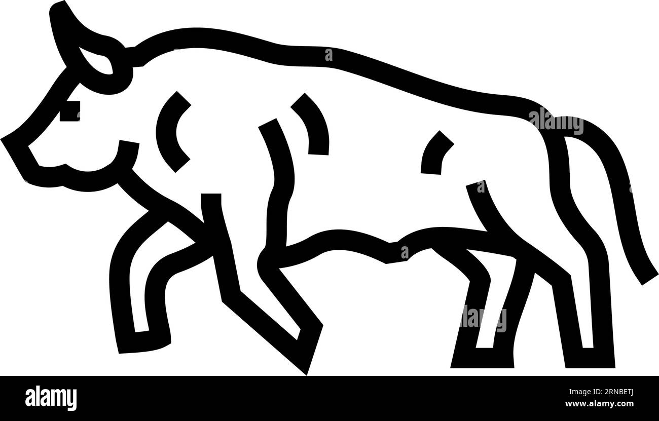 bull motion angry line icon vector illustration Stock Vector Image ...
