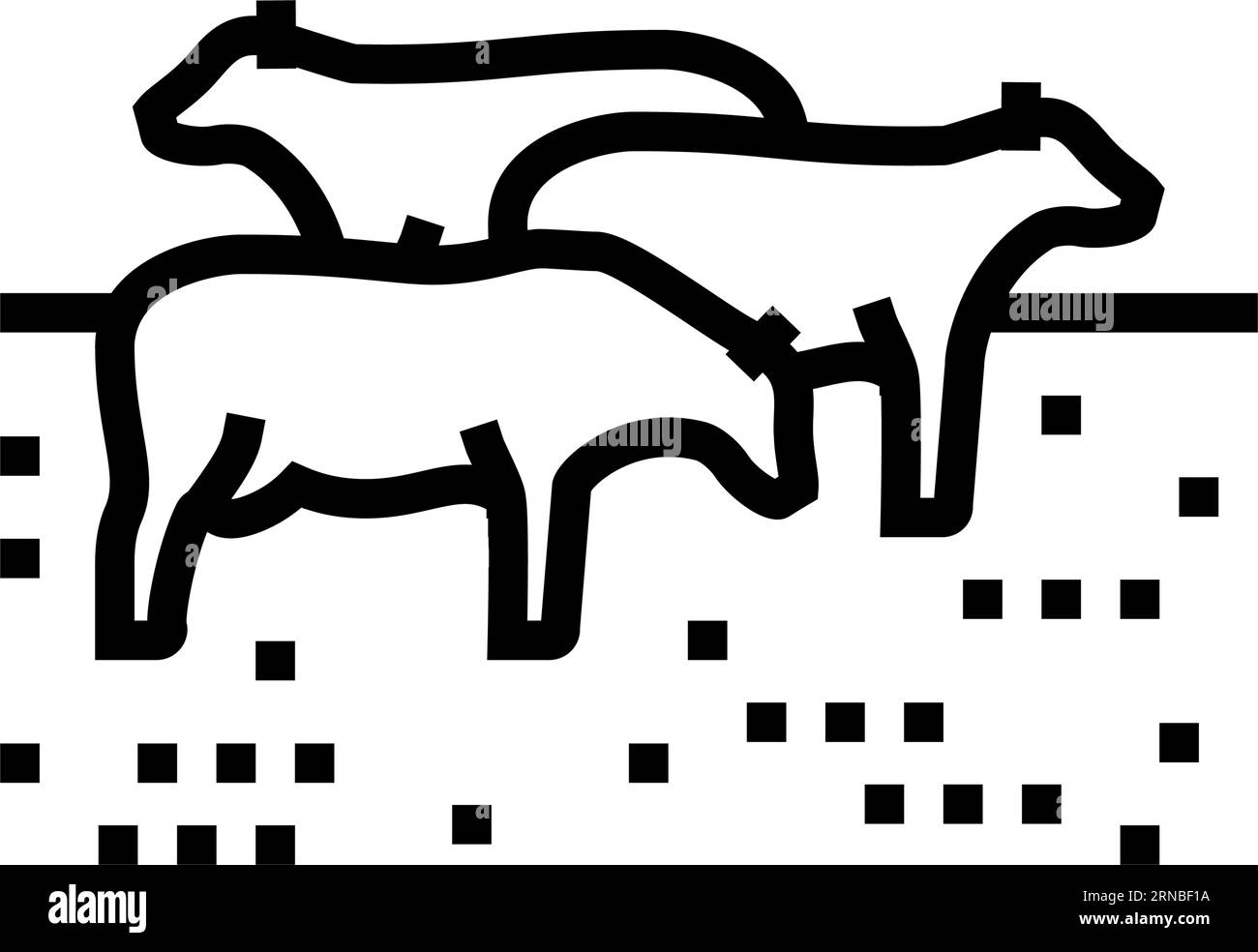 cow grazing line icon vector illustration Stock Vector Image & Art - Alamy