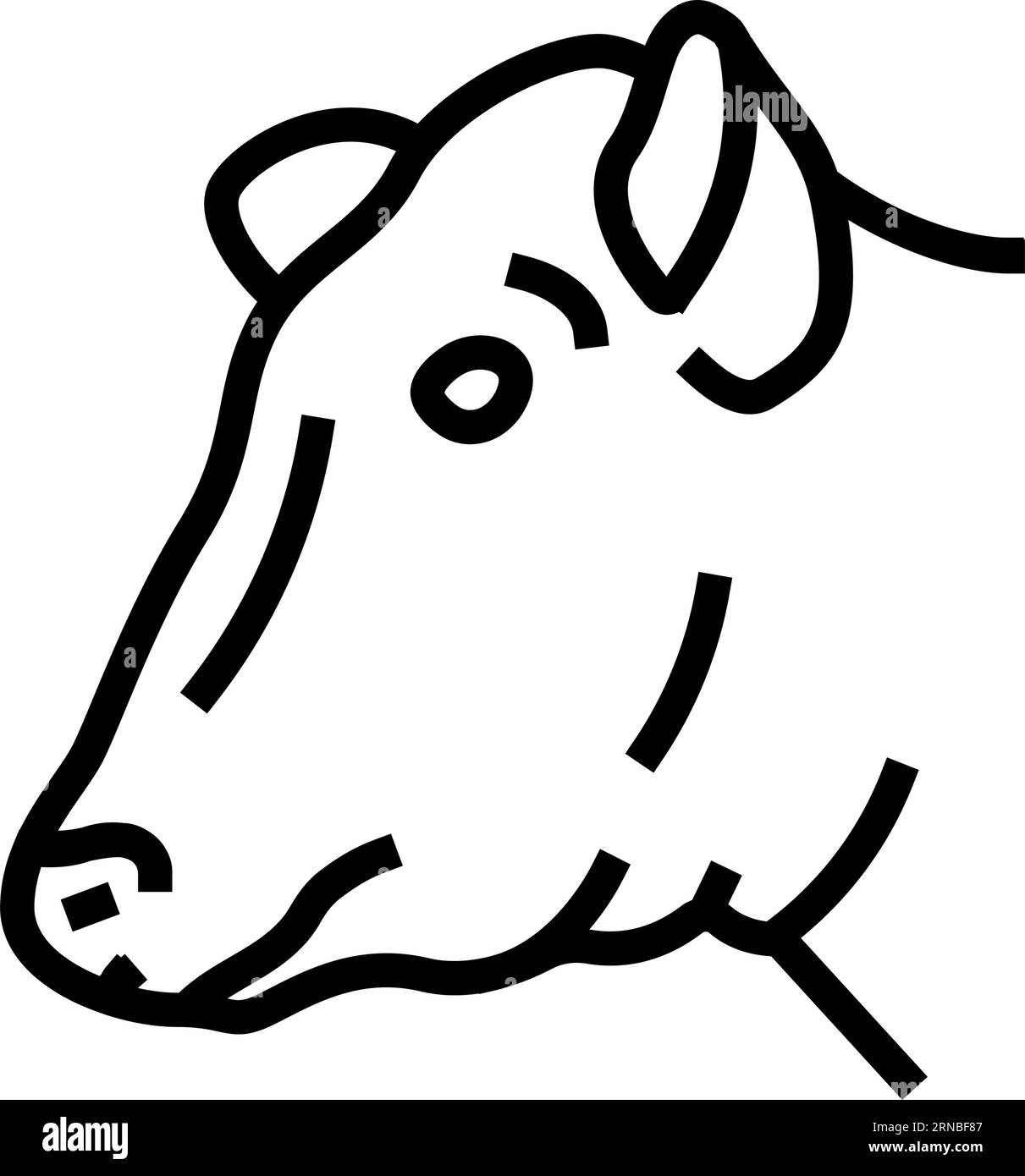 cow head animal line icon vector illustration Stock Vector Image & Art ...