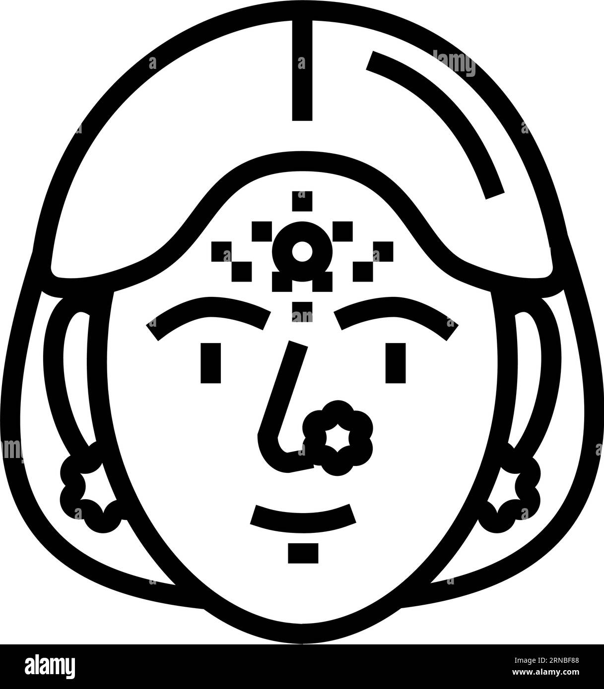 Bindi Forehead Decoration Line Icon Vector Illustration Stock Vector Image And Art Alamy