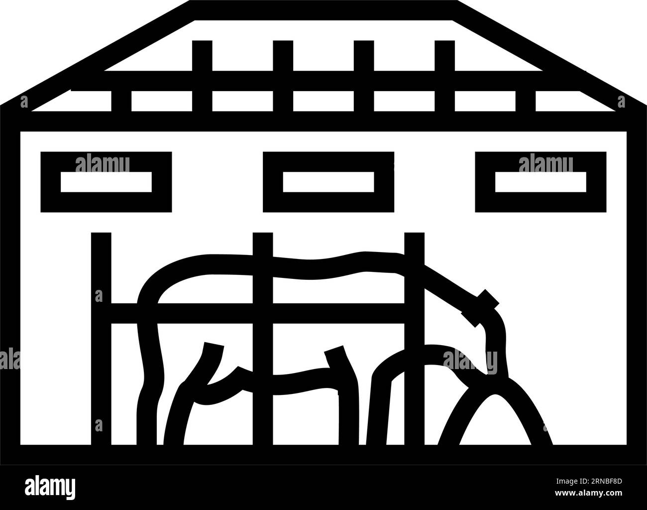 cow barn line icon vector illustration Stock Vector Image & Art - Alamy