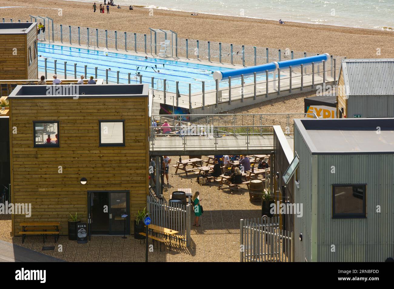 New swimming pool and restaurant complex on the beach at Brighton in ...