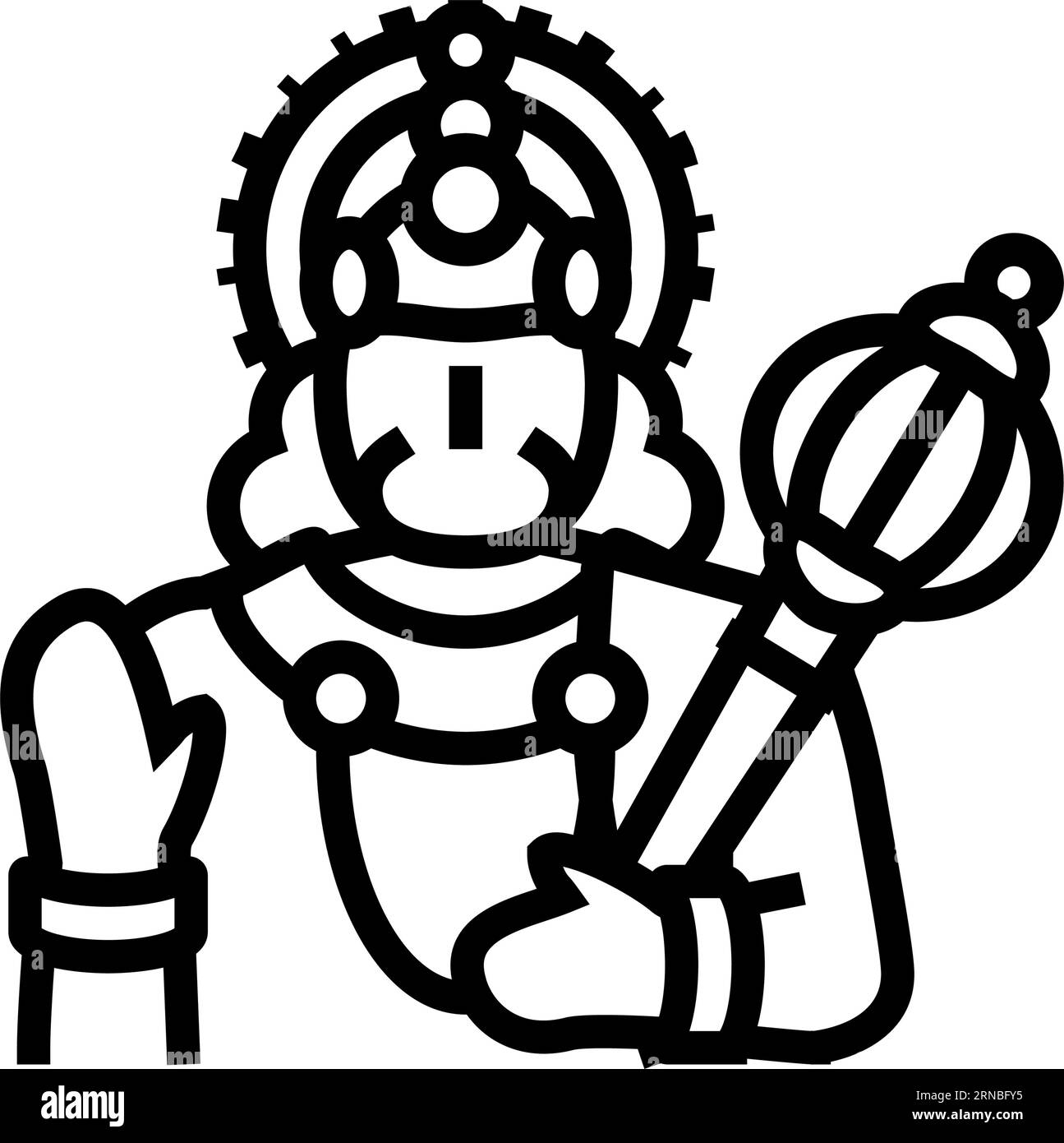 hanuman hinduism religion line icon vector illustration Stock Vector ...