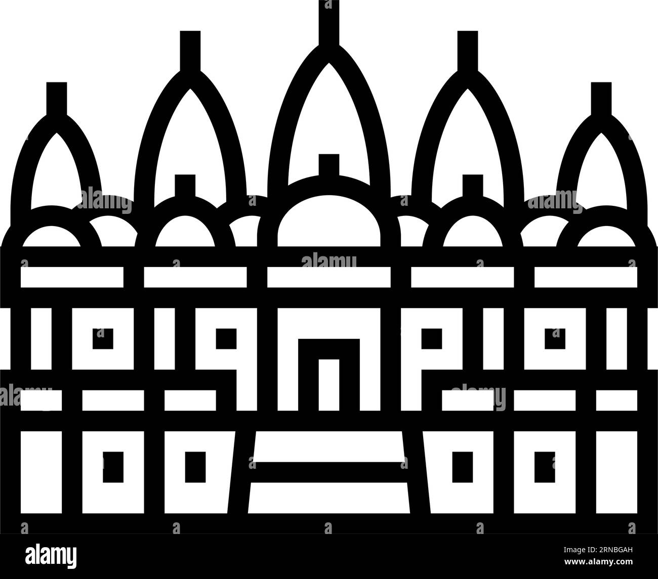 hindu temple god om line icon vector illustration Stock Vector Image ...